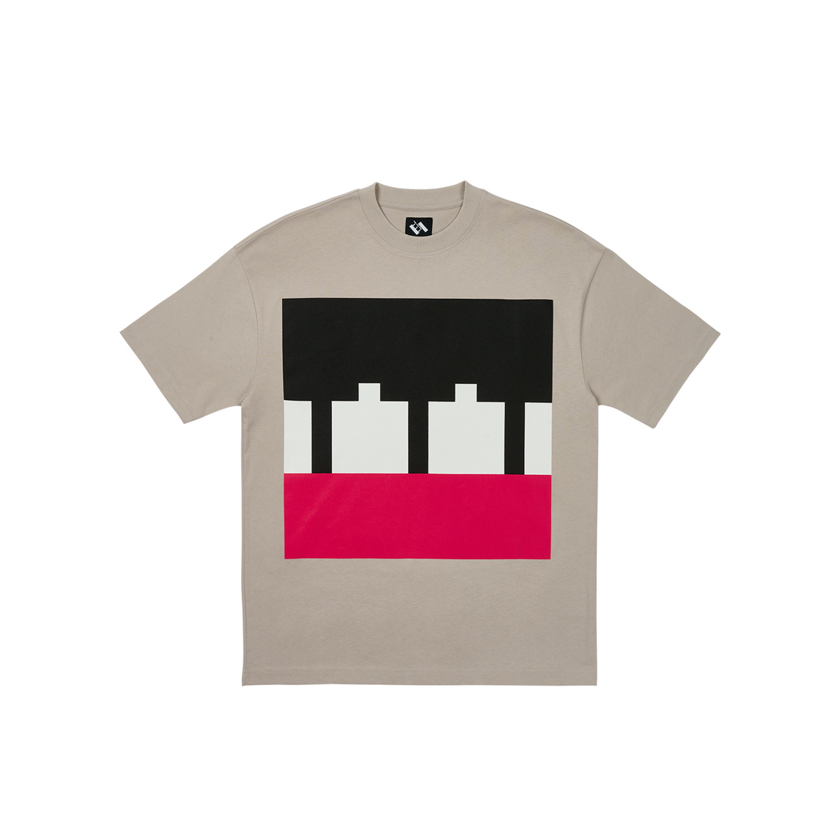 The Trilogy Tapes Grey / Red Block T-Shirt