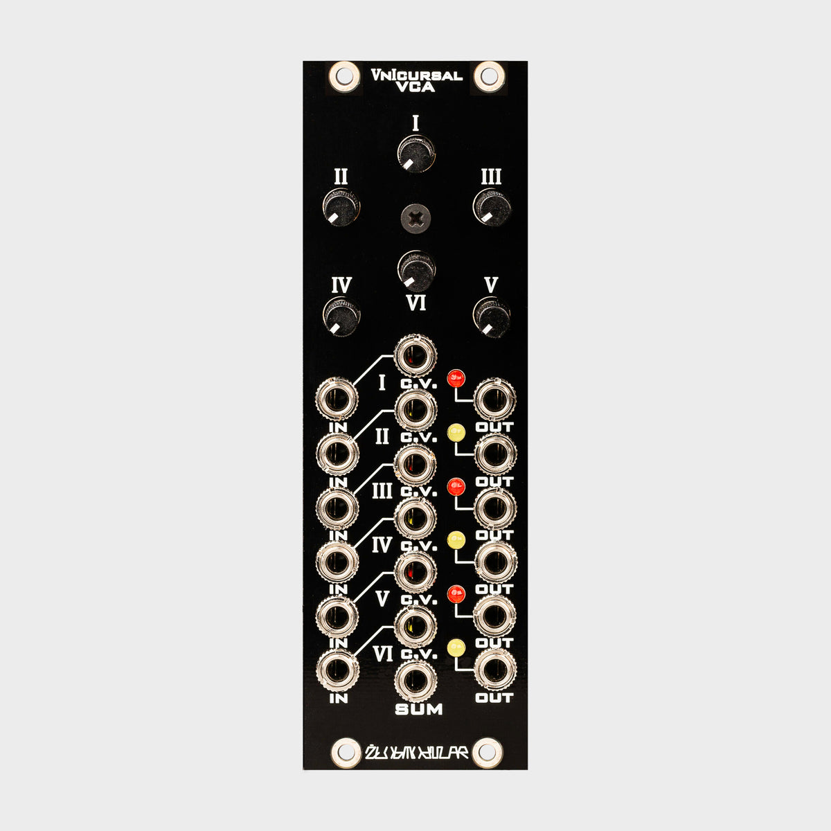 Zlob Modular Vnicursal Eurorack 6 Channel VCA Module