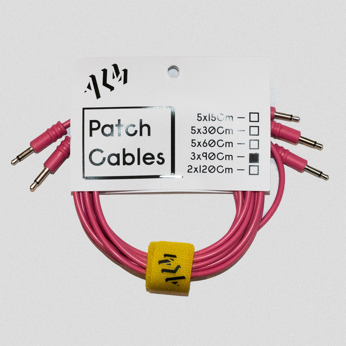 ALM-PC001x90 Pack of 3 x 90cm 3.5mm patch cables - PINK