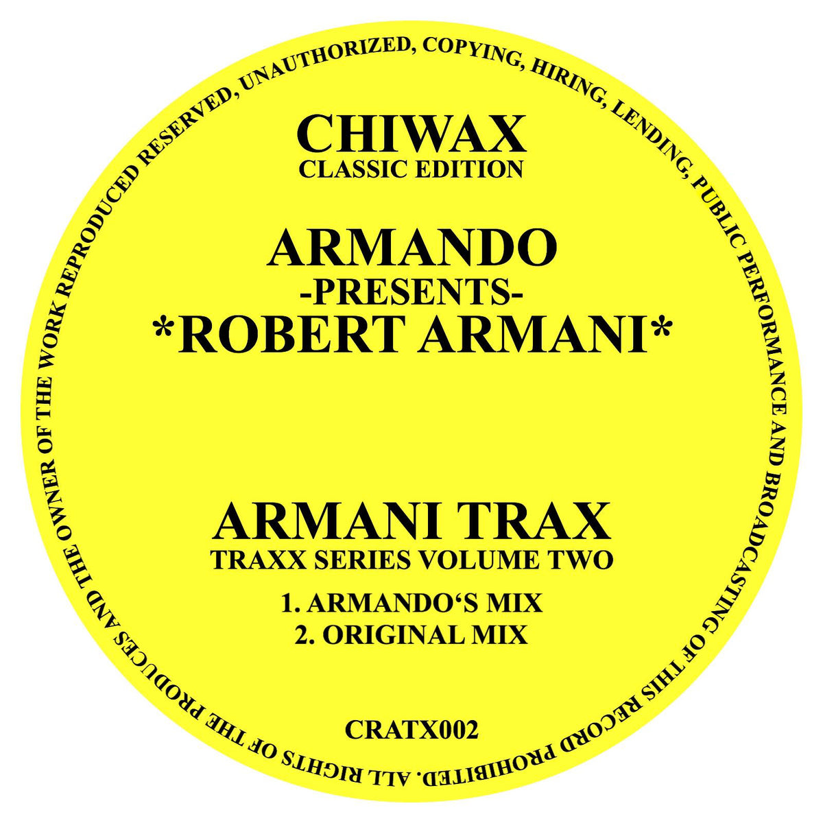 Armando presents Robert Armani - Armani Trax / Circus Bells (Chiwax ...